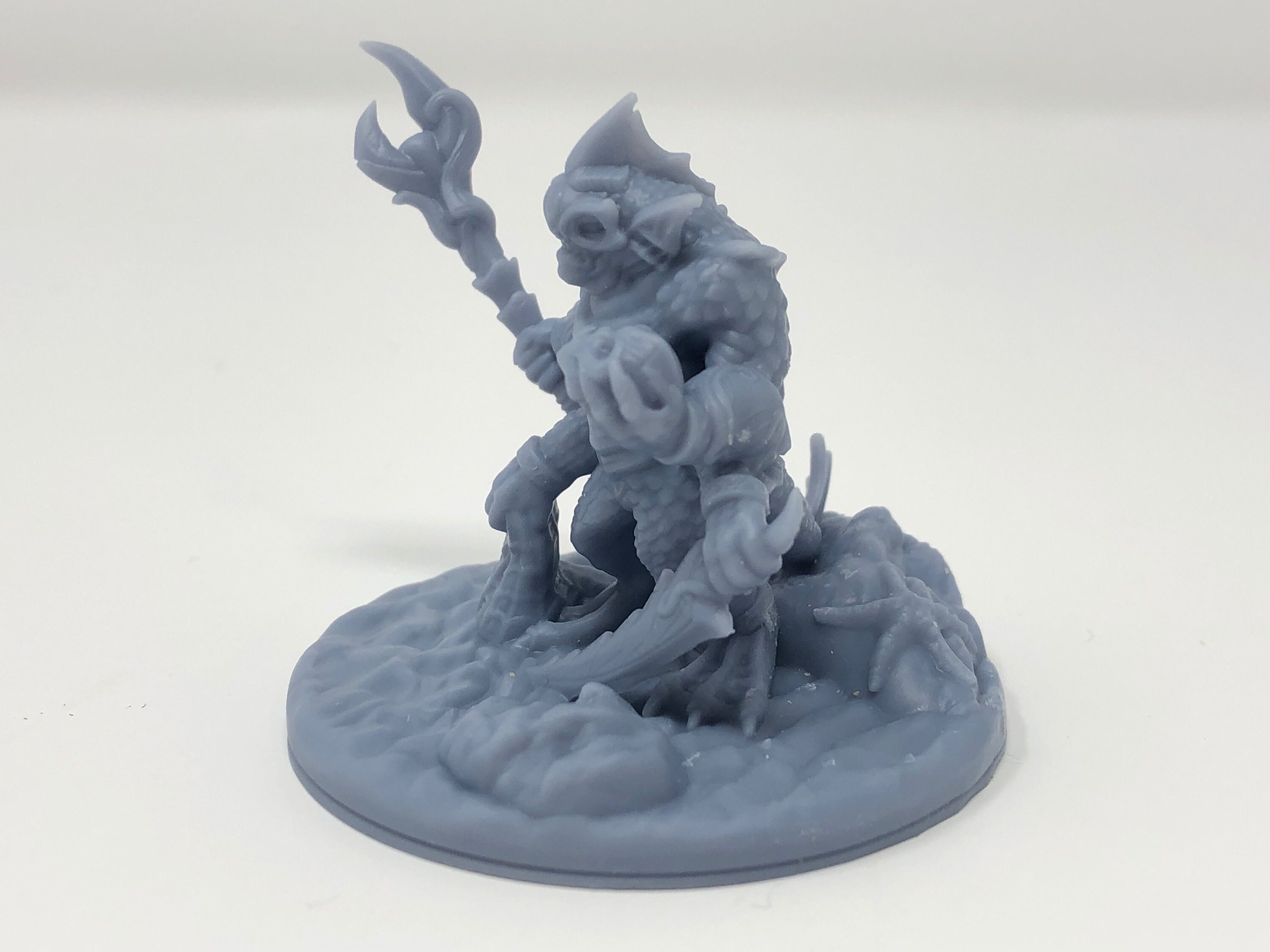 Dnd Sahuagin Deep Devil Baron Sea Warrior 28mm Resin Miniature | Etsy