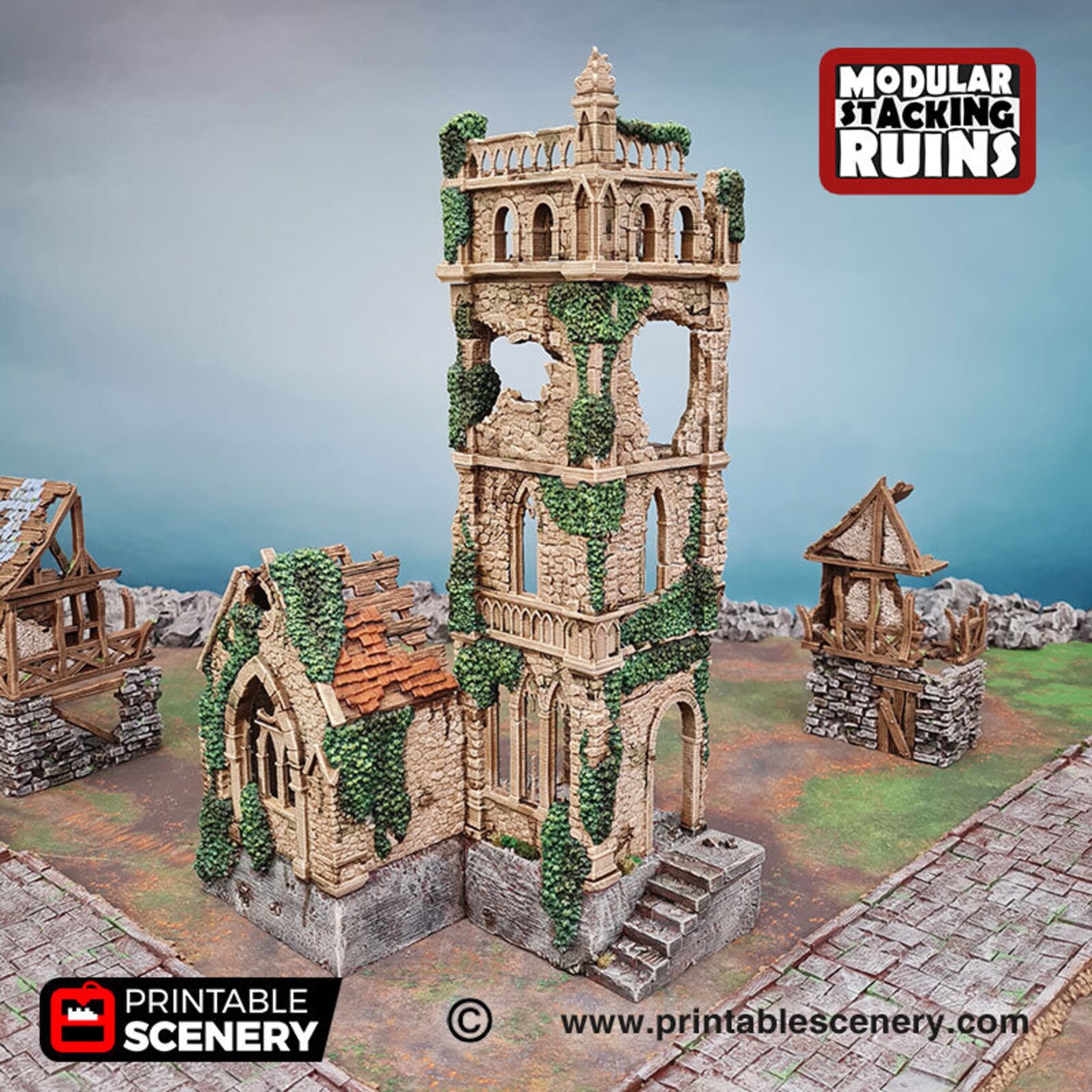 Dnd Ruined Church Chapel Ruins Bell Tower I Dungeons and - Etsy