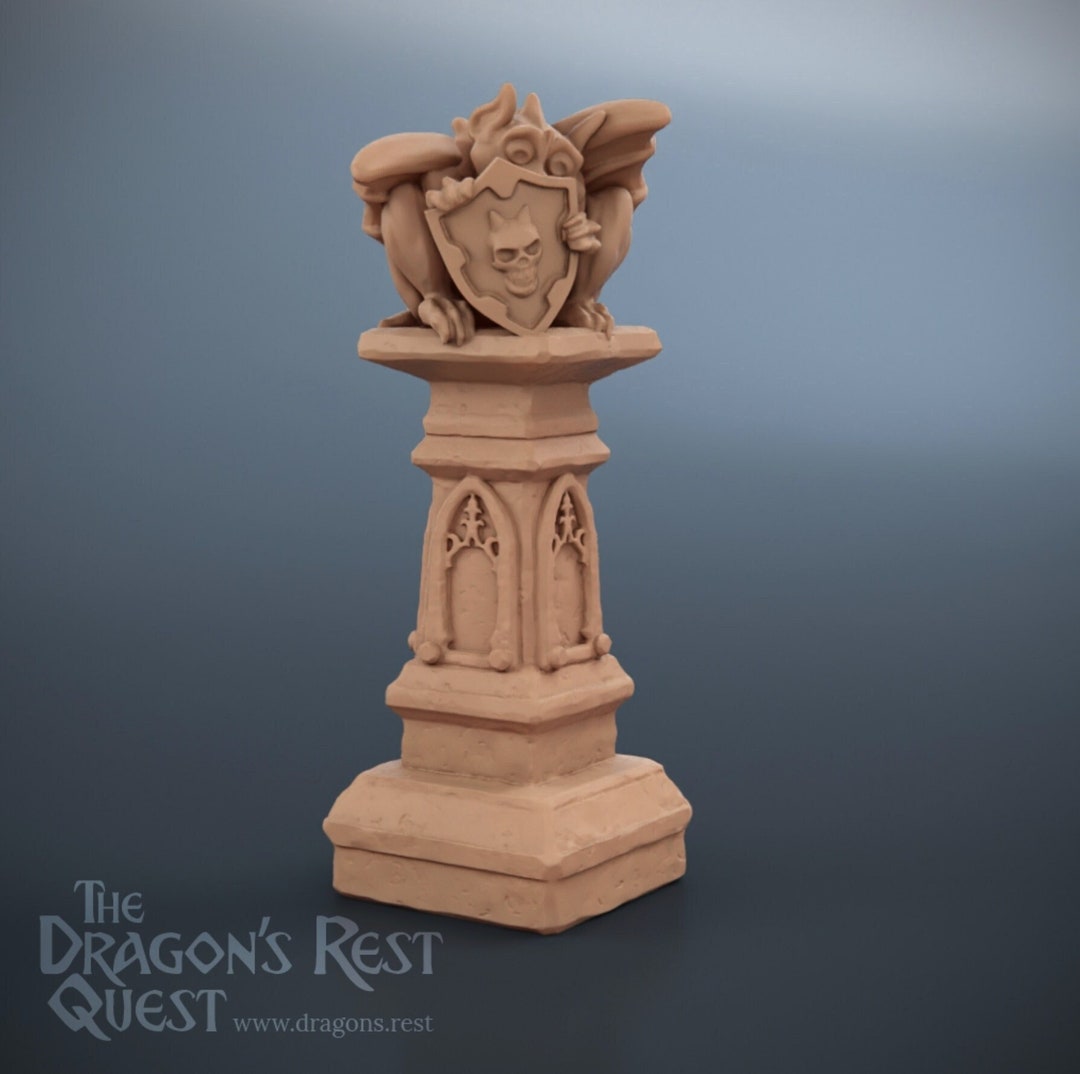 Dnd Gargoyle Plinth Cemetery Statue Sentinel Dragon's Rest Mausoleum ...