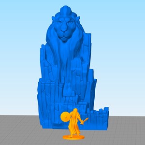 Dnd Ancient Large Lion Statue Shrine Ruins 28mm Scatter Terrain Throne ...