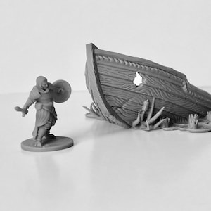 Dnd Sunken Boat Ship Wreck Swamp Tabletop Scatter Terrain Pathfinder ...