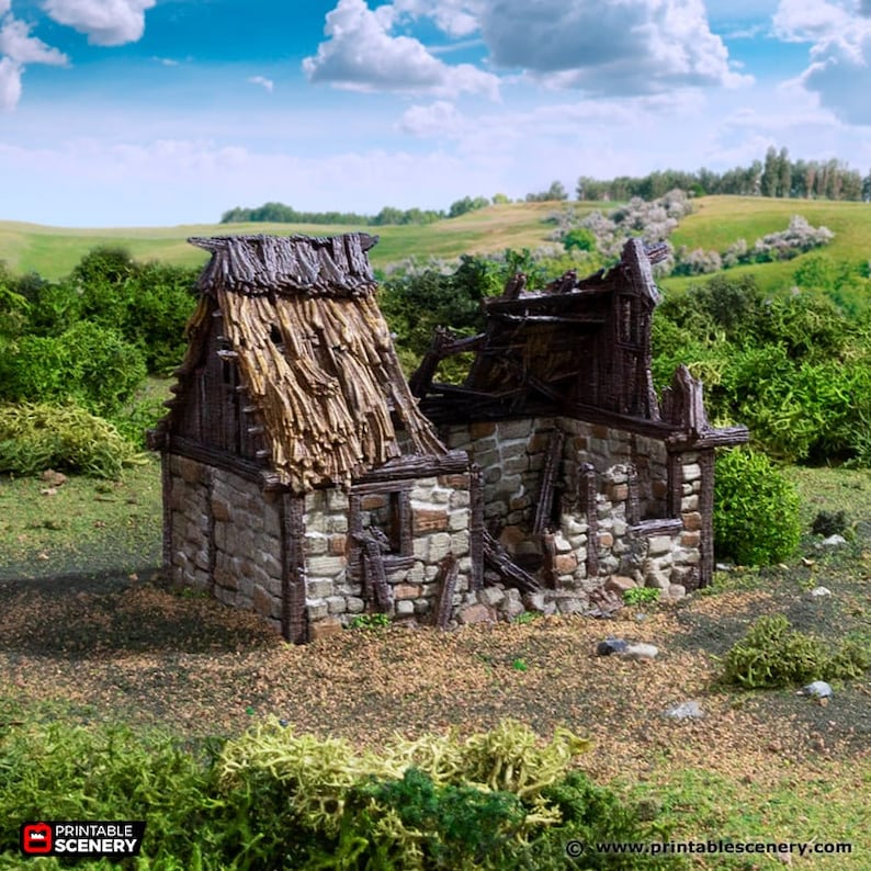 Dnd Ruined Norman Stone Barn From King and Country Village - Etsy