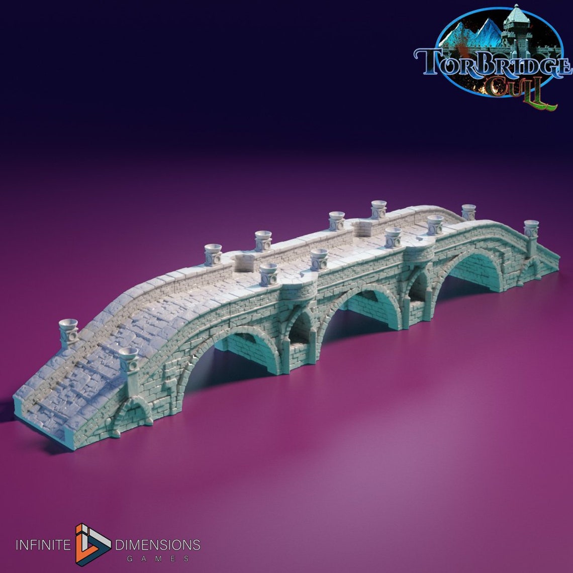 Dnd Bridge - Low Triple Arch Village Scatter Terrain Torbridge Cull RPG ...