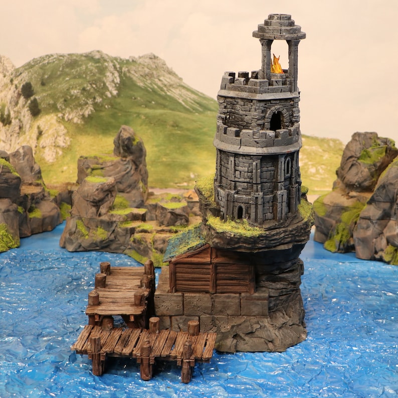 Dnd Lighthouse Watchtower Seaport Beach Cove Tabletop Scatter - Etsy