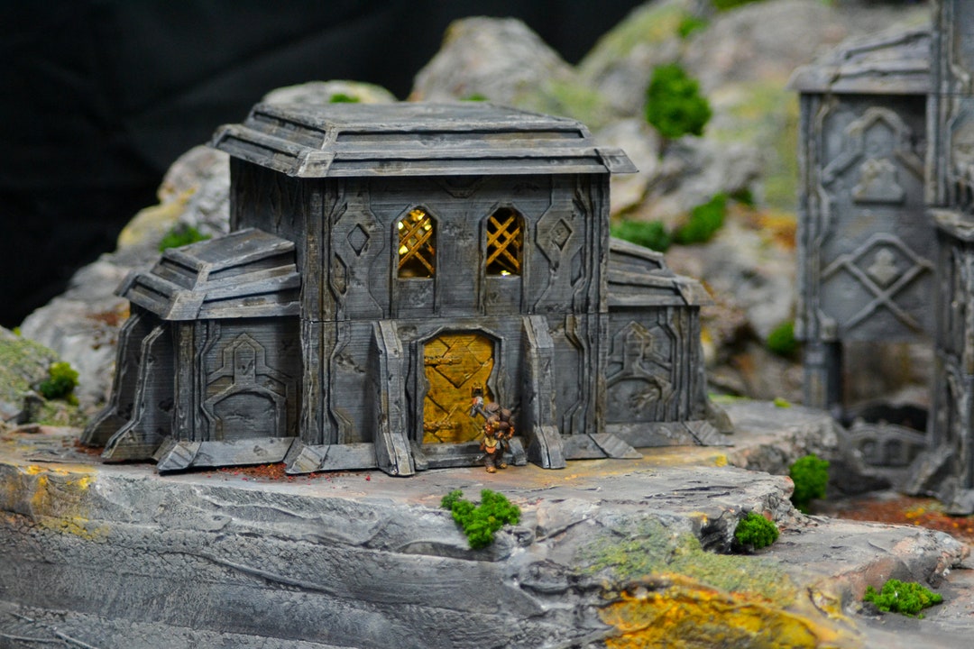 Dnd Dwarven House 7 Dwarf Architecture Design Mountain City Home LOTR ...