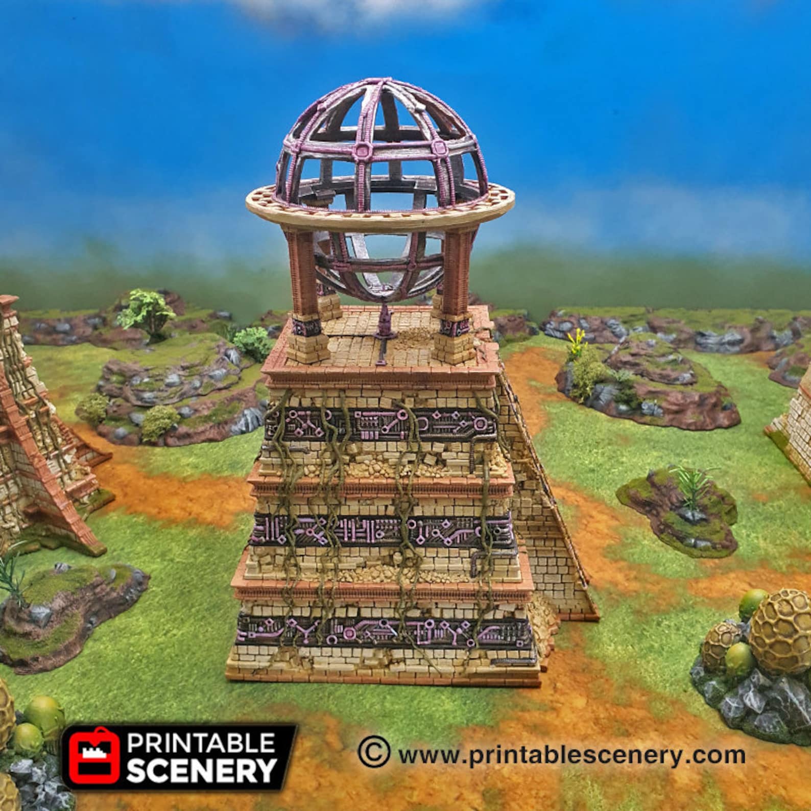 Dnd Singularity Engine Alien Ancient Aztec Pyramid Terrain - Etsy