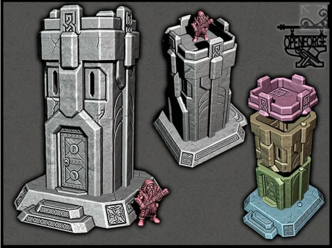 Dnd Dwarven Watchtower Dwarf Stronghold Sentinel Tower Tabletop Scatter ...
