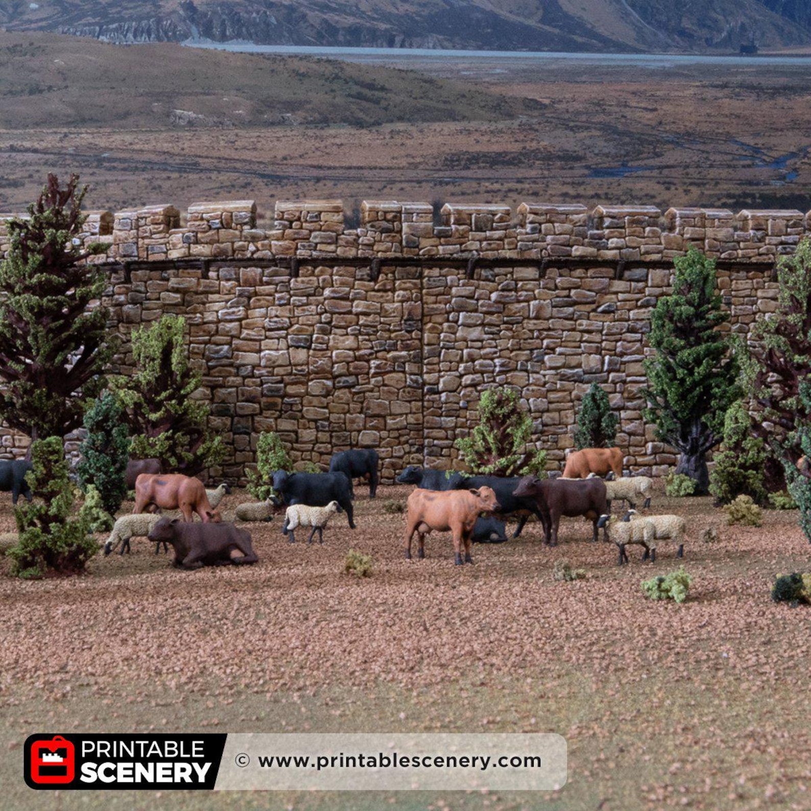 Dnd Cows and Sheep Livestock Pasture Farm Animals Set Terrain Medieval ...