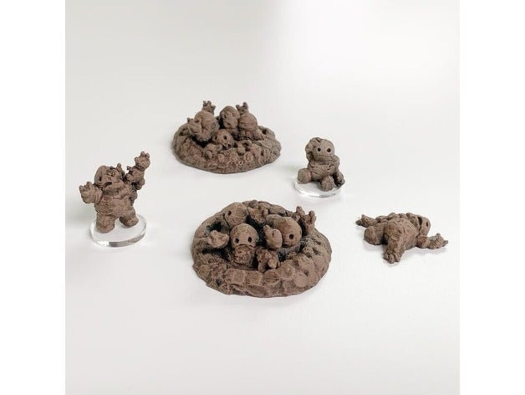 Dnd Set of 2 CLOD HOLES Soldiers Armies of the Earthenkind Earth Mud ...