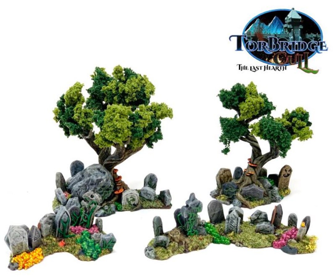 Dnd Graveyard Headstones With Trees Cemetery Miniature RPG D&D Tabletop ...