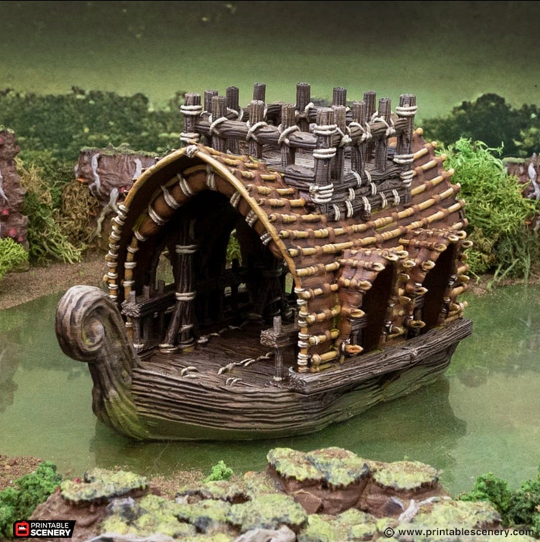 Dnd Swamp Boat Ship Skiff Gloaming Swamps Marshes Marshland Tabletop ...
