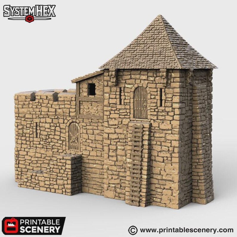 Dnd Barracks for Throne and Ash HEX Castle Walls Fortress Fort Tabletop ...