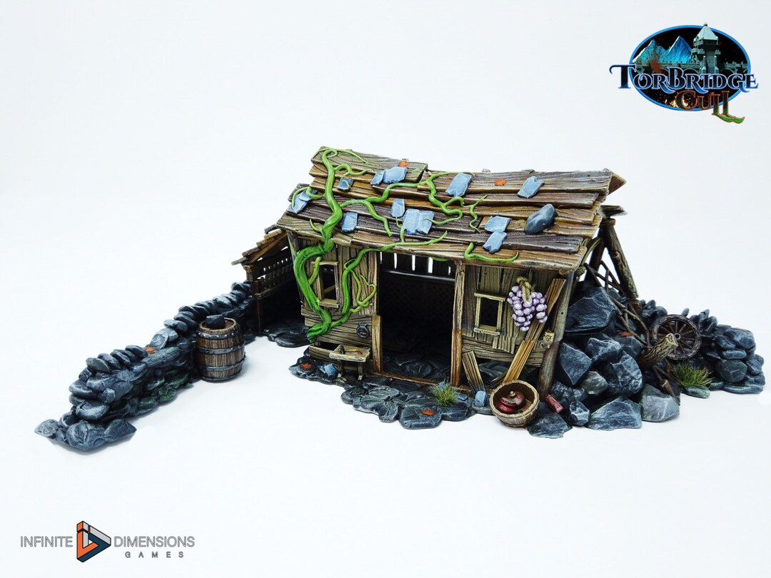 Dnd Dilapidated Shed Shack Slums 28mm Miniature Village Tabletop ...