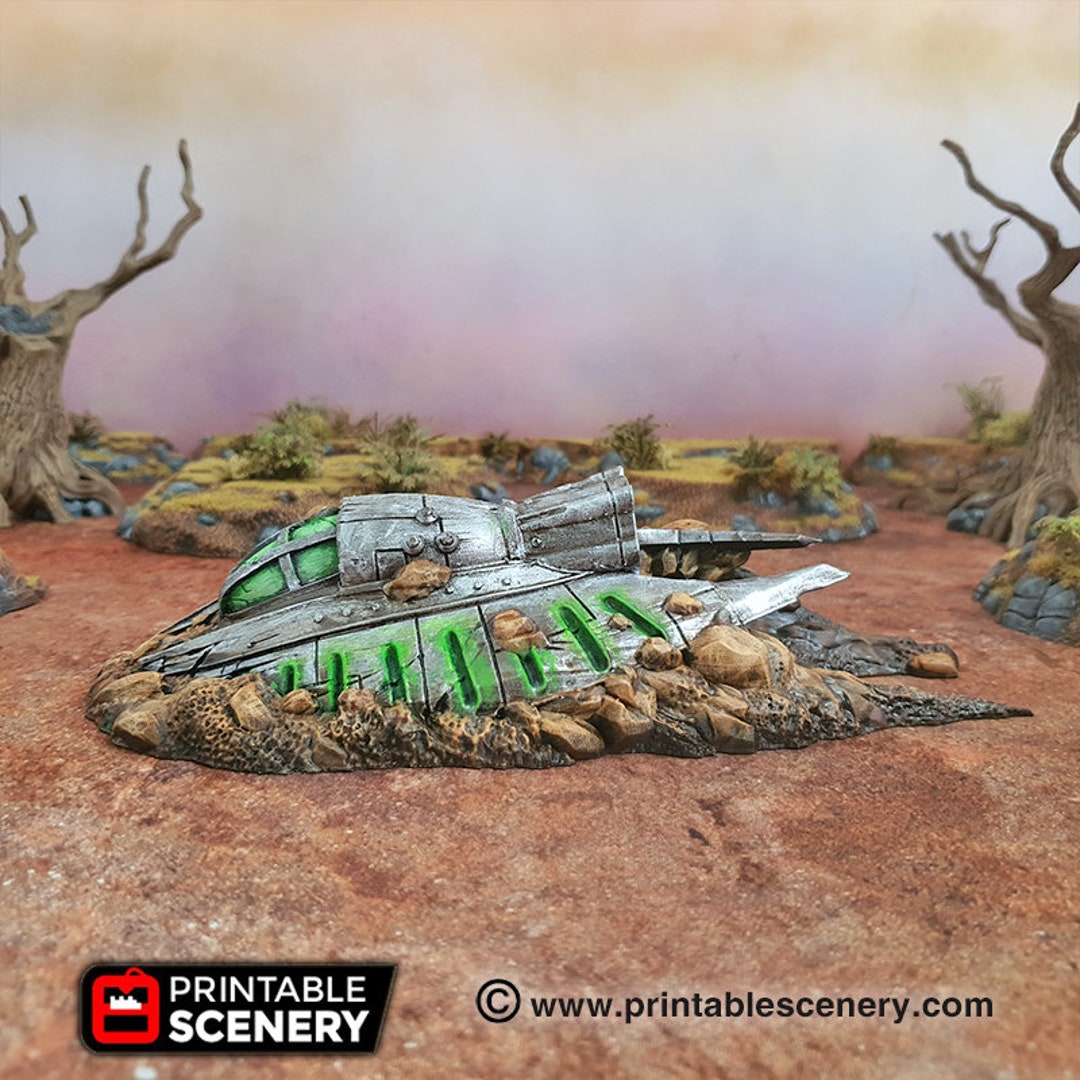 Dnd UFO Aliens Crash Site Sci-fi Future Spaceship Star Wars Legion ...