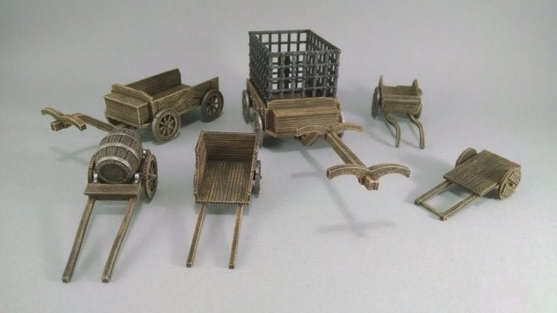 Dnd Carts and Wagons Set Caravan Merchant Supplies Village - Etsy