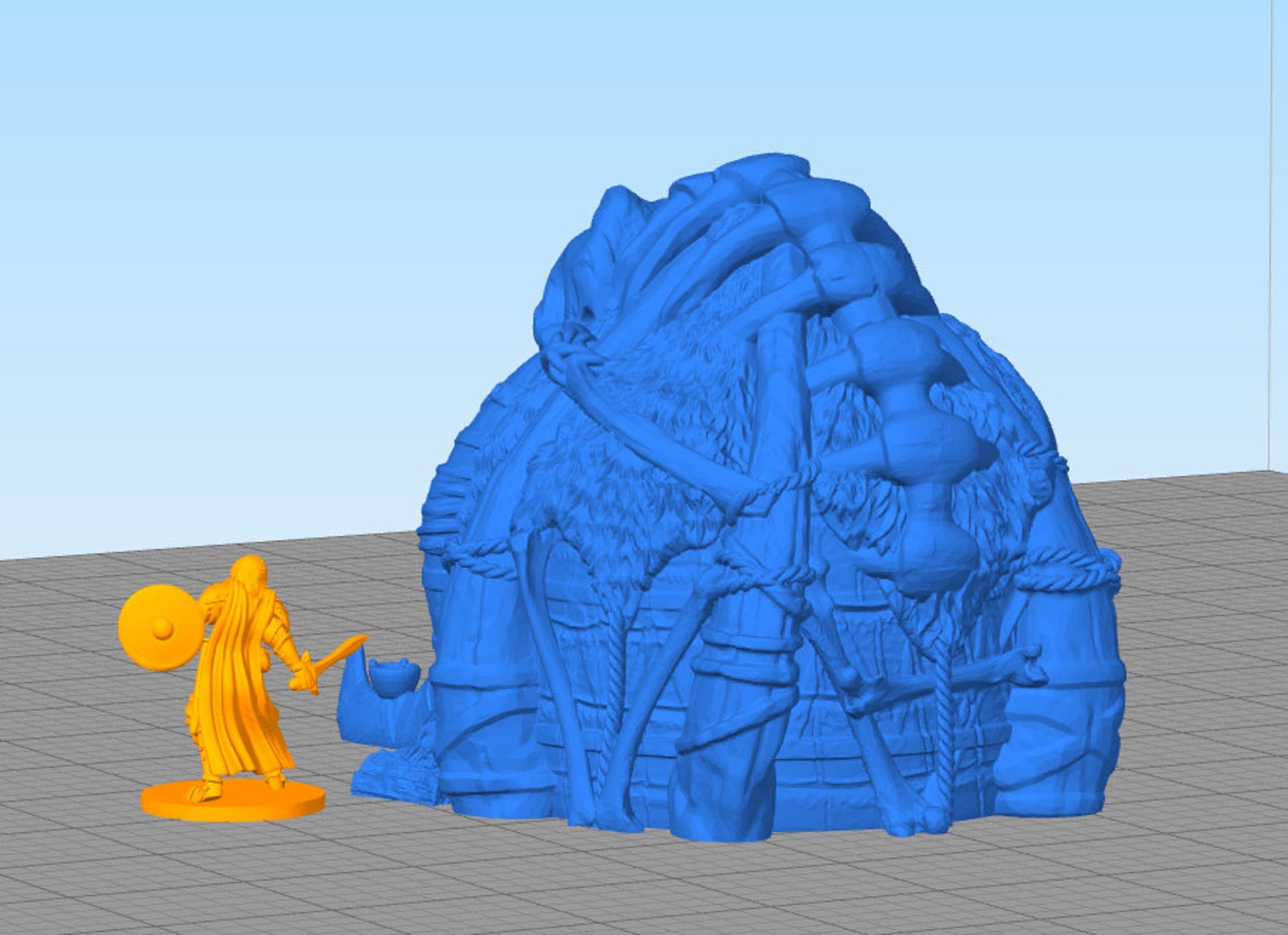 Dnd Hunter Lodge Cabin Hut Barbarian Mammoth Skull Arctic Ice - Etsy