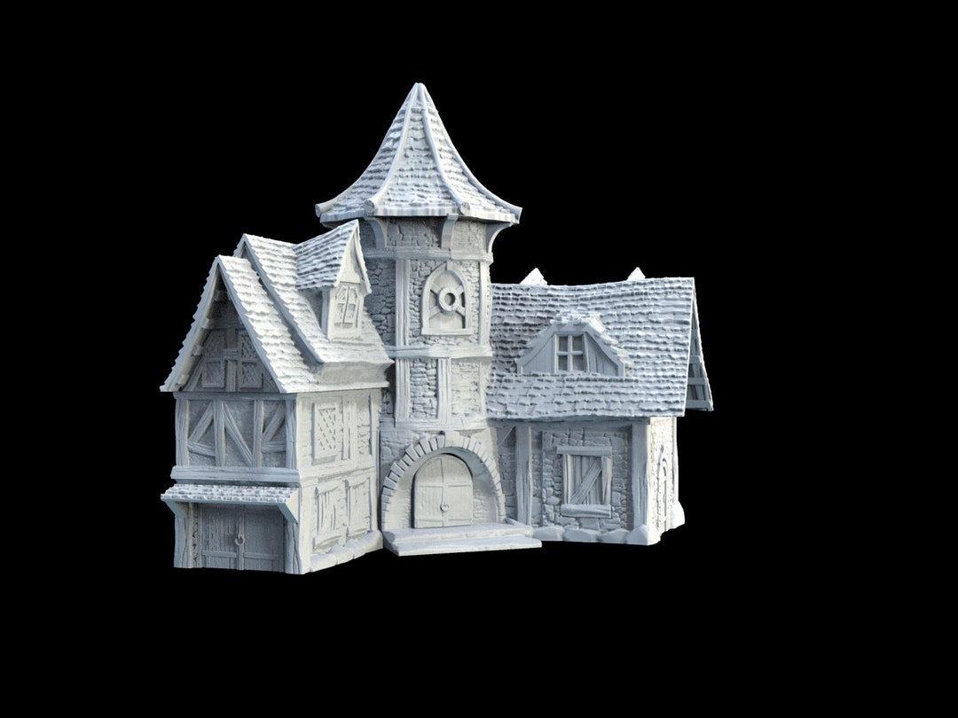 Dnd Medieval Town Hall Village Inn - 28mm Scatter Village Tabletop ...