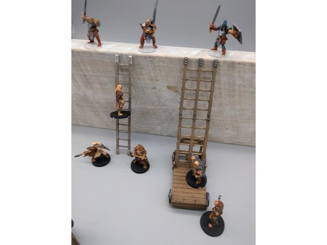 Dnd Siege and Scaling Ladders 28mm Tabletop War Terrain Miniature RPG D ...