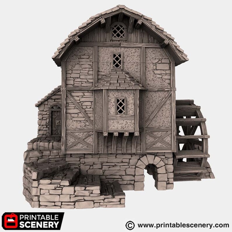 Dnd Mill Watermill Water-powered Medieval Building Mill House Port ...