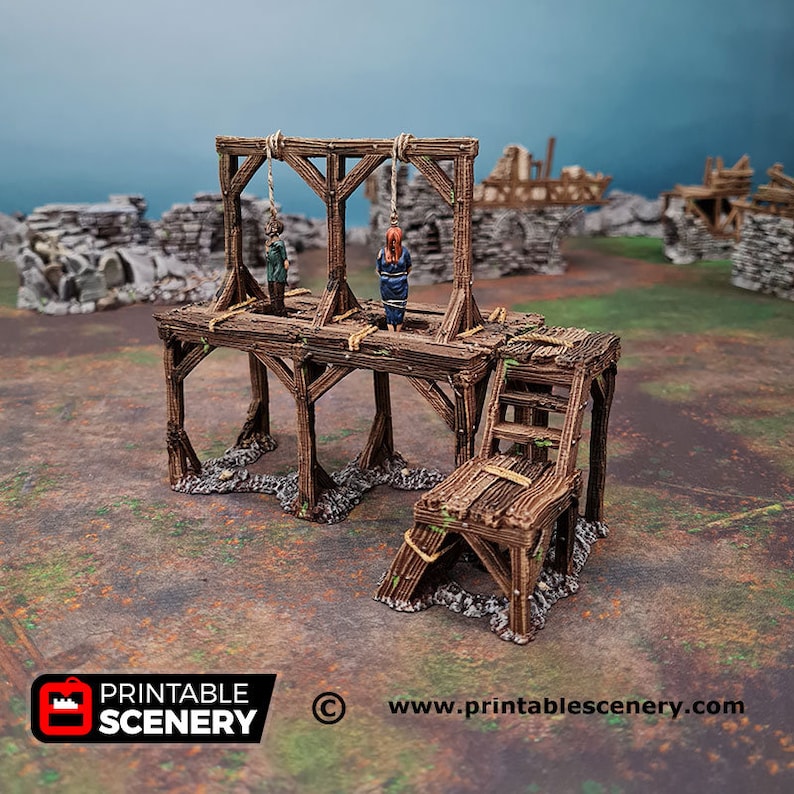 Dnd Gallows Town Square Medieval Western Village Tabletop Scatter ...