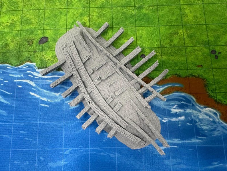 Dnd Ship Ribs Shipwreck Boat Pirate Wreck Ruins Beached Boat Tabletop ...