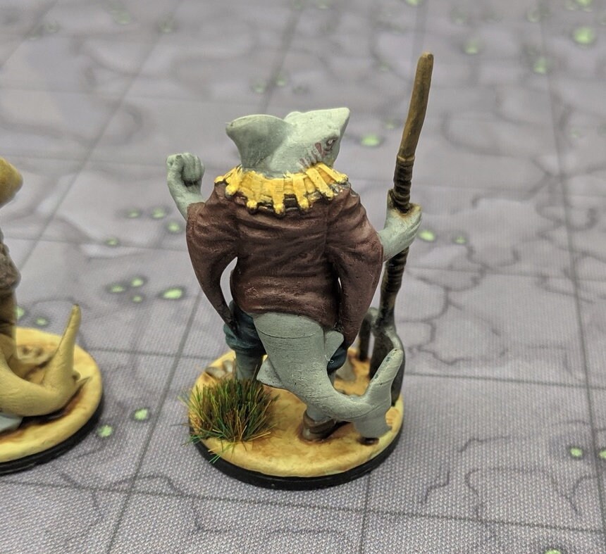 Dnd RESIN Sharkman With Staff Wereshark 28mm Miniature D&d Miniature ...