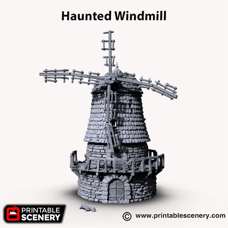 Dnd Haunted Windmill War Ruins Shadow Fey Tabletop Scatter Terrain RPG ...
