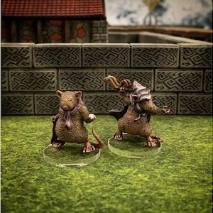 Dnd Ratfolk Pelter Set of 2 Wererat Rat Miniatures RPG D&D Dungeons and ...