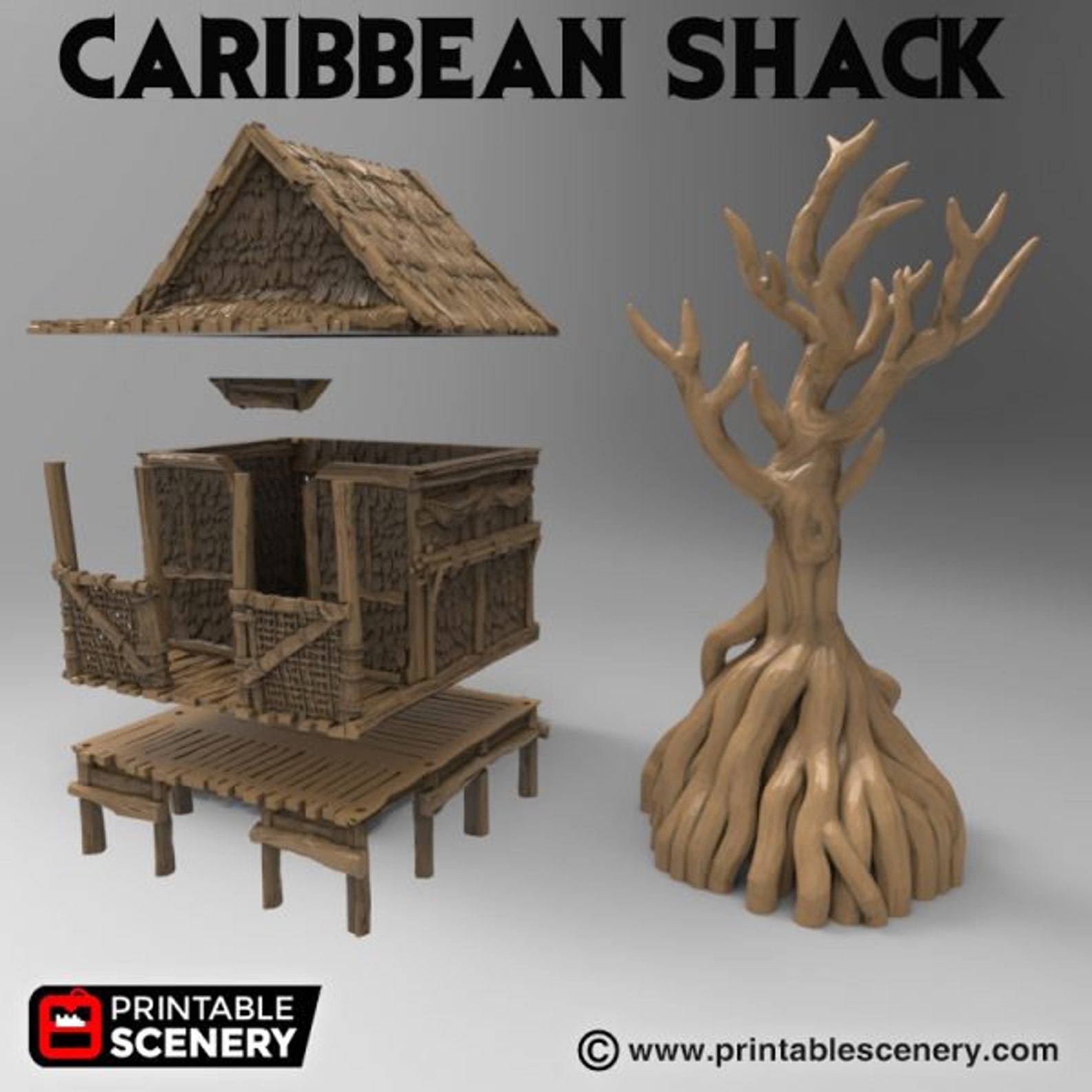 Dnd Caribbean Mangrove Tree Pirate Beach Swamp Island Tabletop Scatter ...