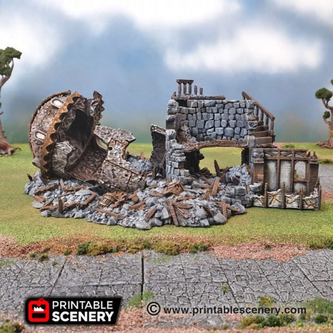 Dnd Ruined Observatory Tower Fantasy Ruins Tabletop Scatter Terrain RPG ...