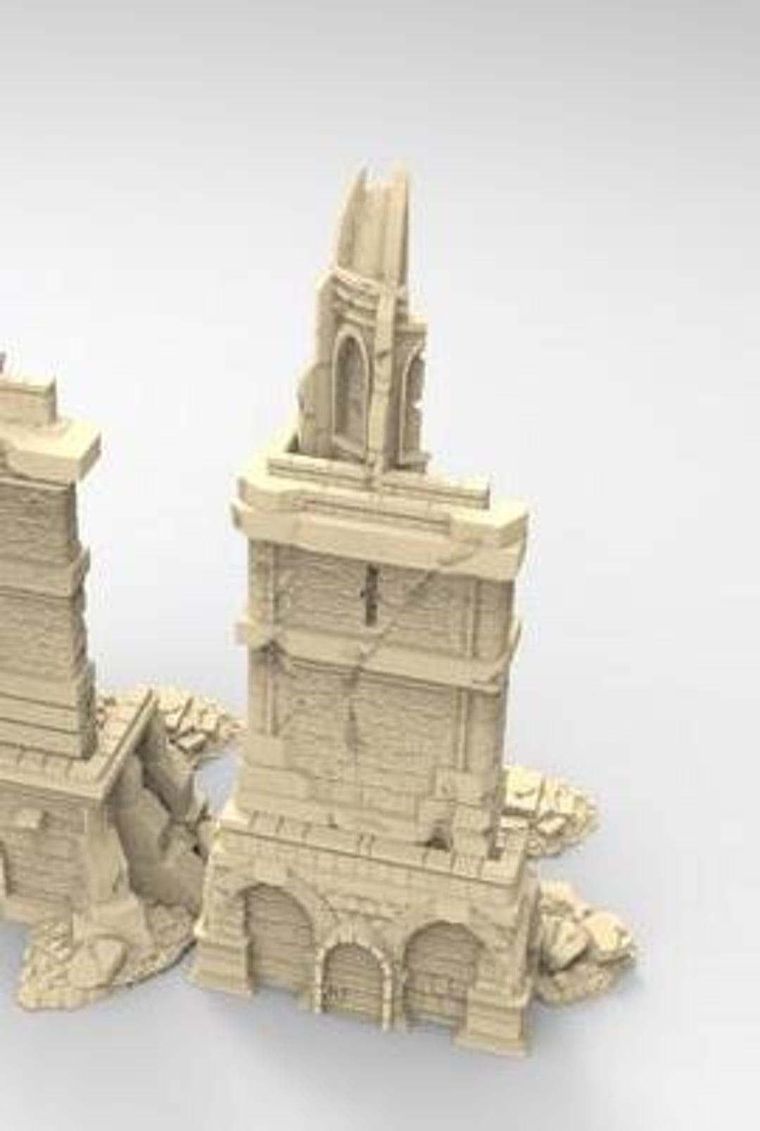 Dnd Modular Ruined Tower Version B Medieval Tabletop Scatter Terrain ...