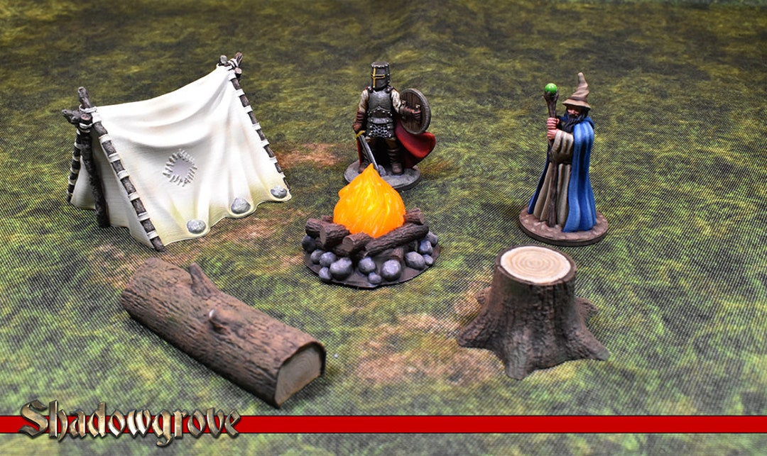 Dnd Large Camp Set Tents Campfire Traveler Campsite Tabletop Scatter ...