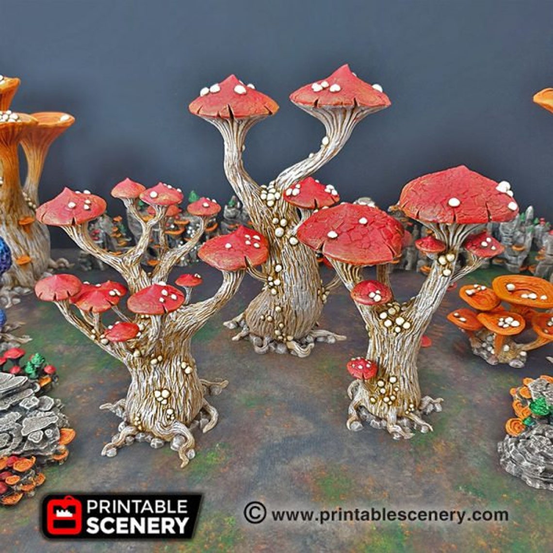 Dnd Mushroom Forest Magic Mushrooms Tabletop Scatter Terrain | Etsy