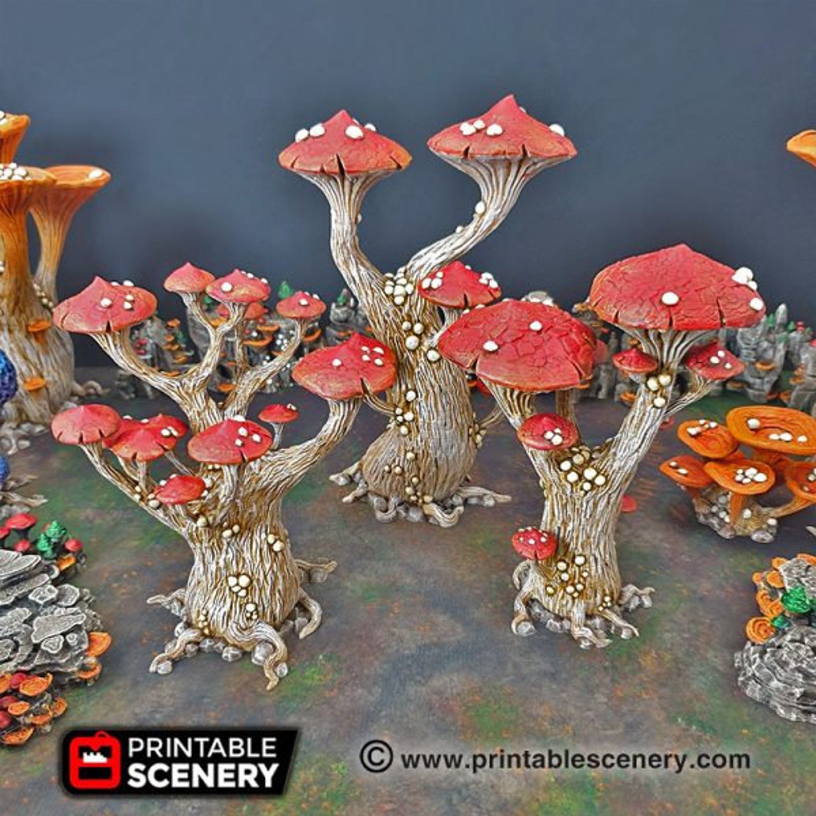 Dnd Mushroom Forest Magic Mushrooms Tabletop Scatter Terrain | Etsy
