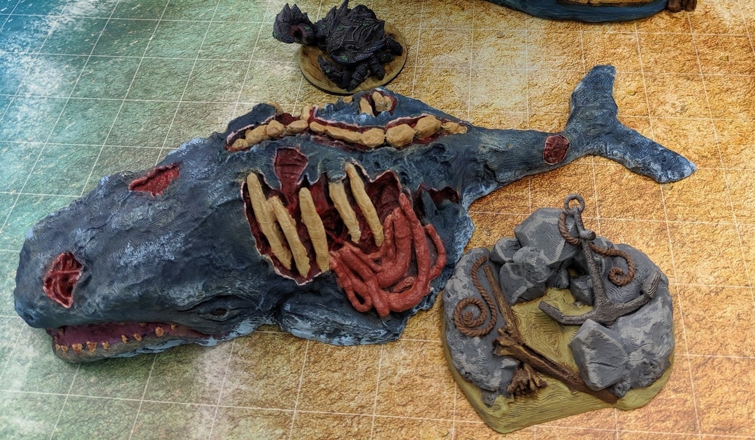 Dnd Whale Corpse Carcass Beached Tabletop Scatter Terrain Sea Creatures ...