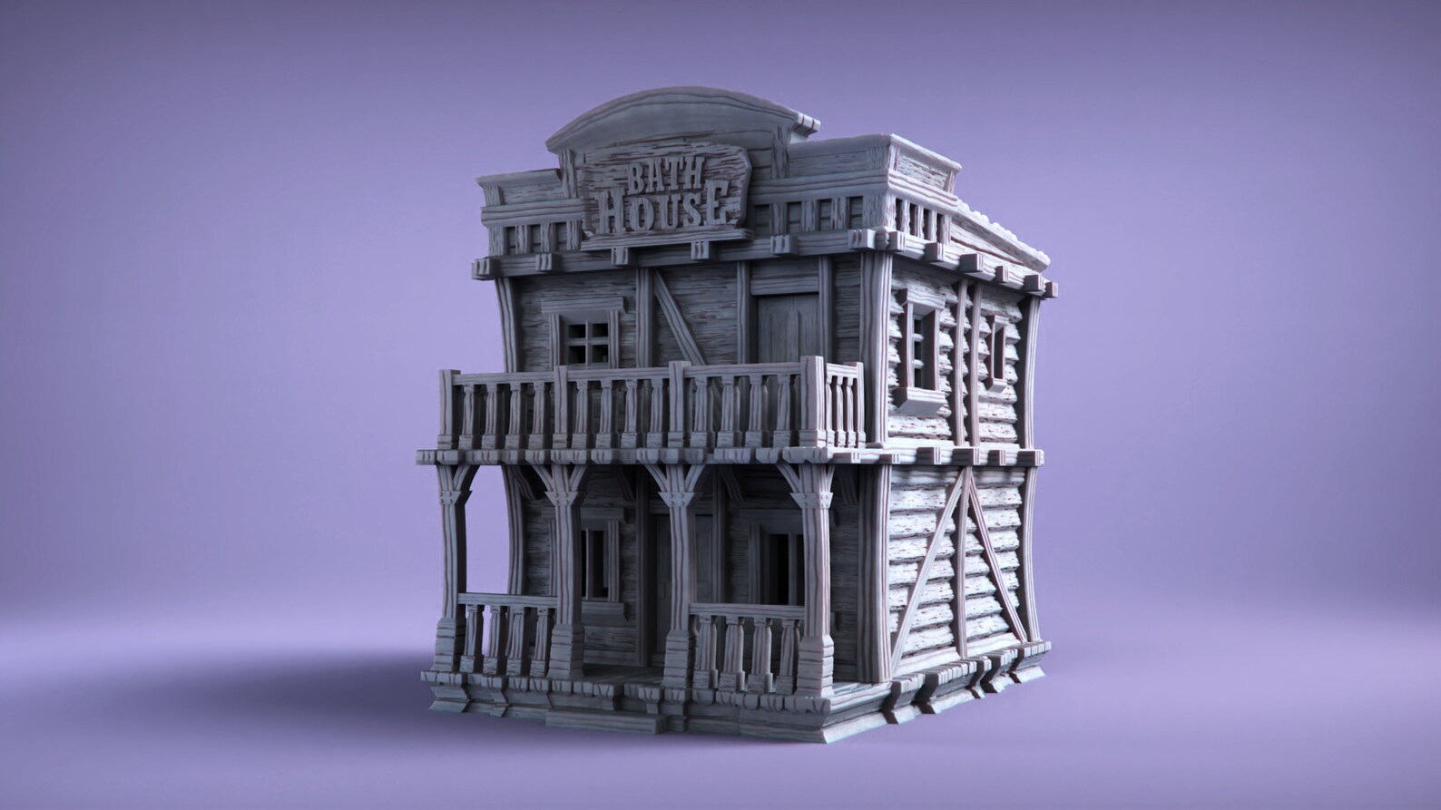 Dnd Belle's Bathhouse Bath House Western Town Railway Terrain Wargaming ...