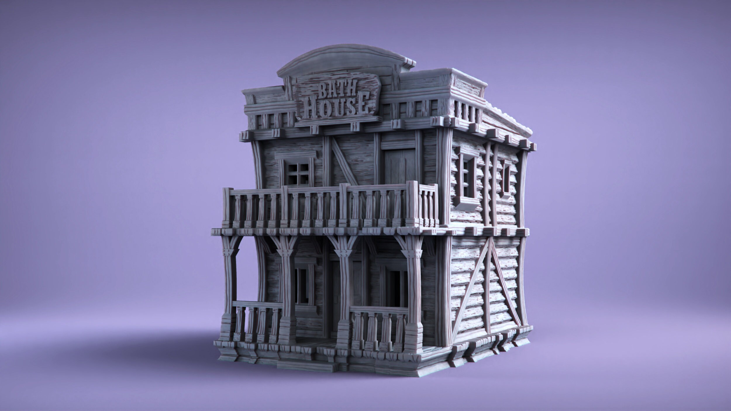 Dnd Belle's Bathhouse Bath House Western Town Railway Terrain Wargaming ...