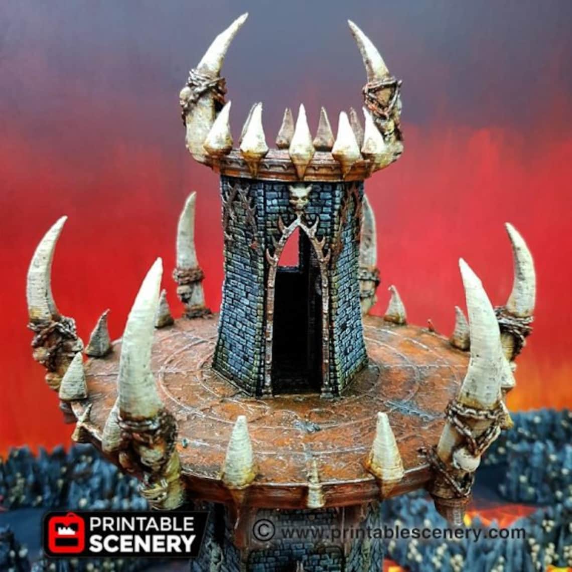 Dnd Infernal Skull Hell Tower Demon Evil Underdark Tabletop - Etsy