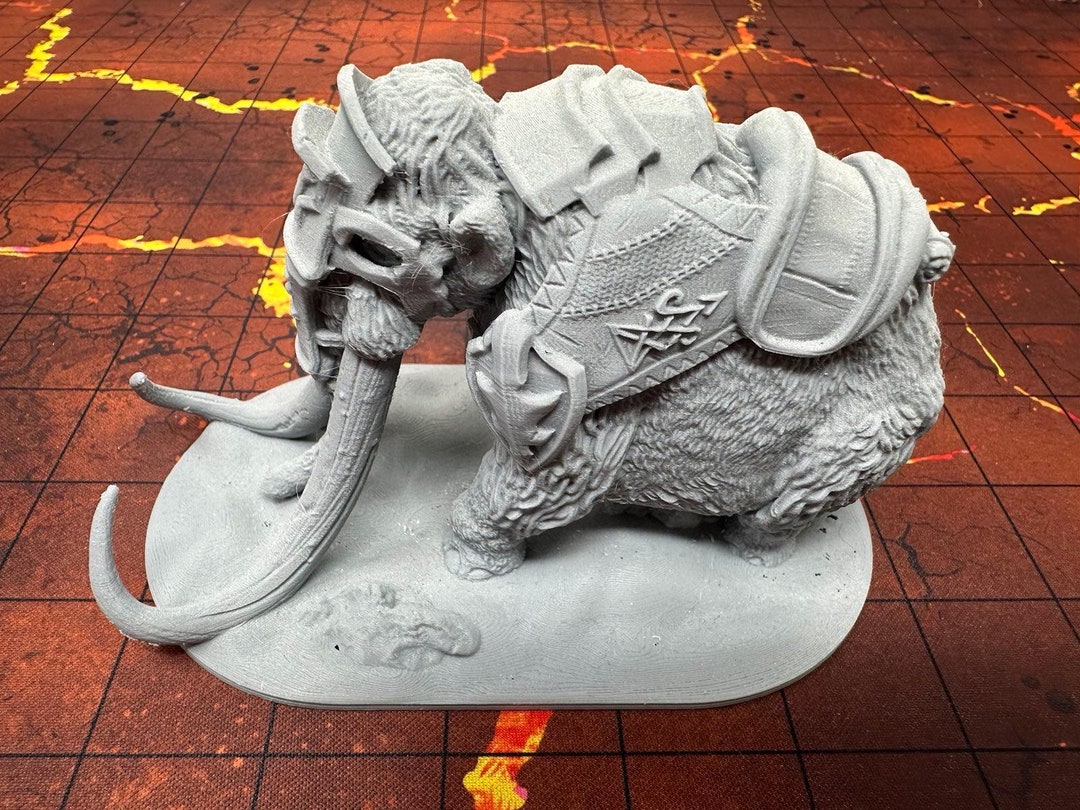Dnd B-STOCK Armored Woolly Mammoth Dinosaur Animal Creature Prehistoric ...