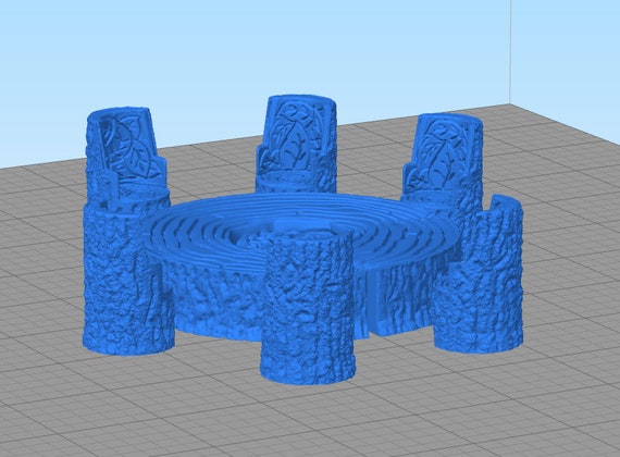 Dnd Log Council Table and Chairs Elven King 28mm Tabletop | Etsy