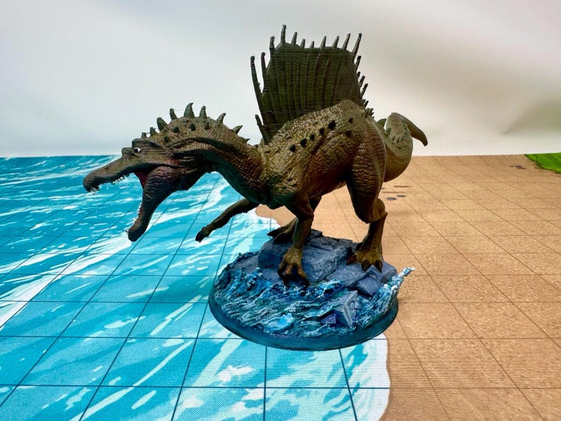PAINTED Dnd Spinosaurus Dinosaur Prehistoric Animal Creature Wargaming ...