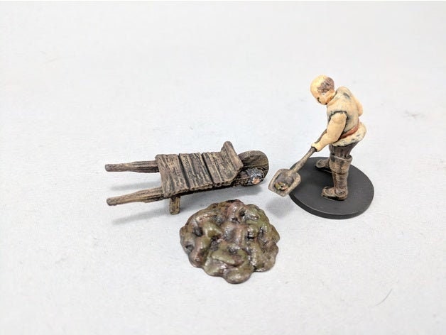 Dnd Dung Sweeper and Wheelbarrow Set Tabletop Terrain Town - Etsy