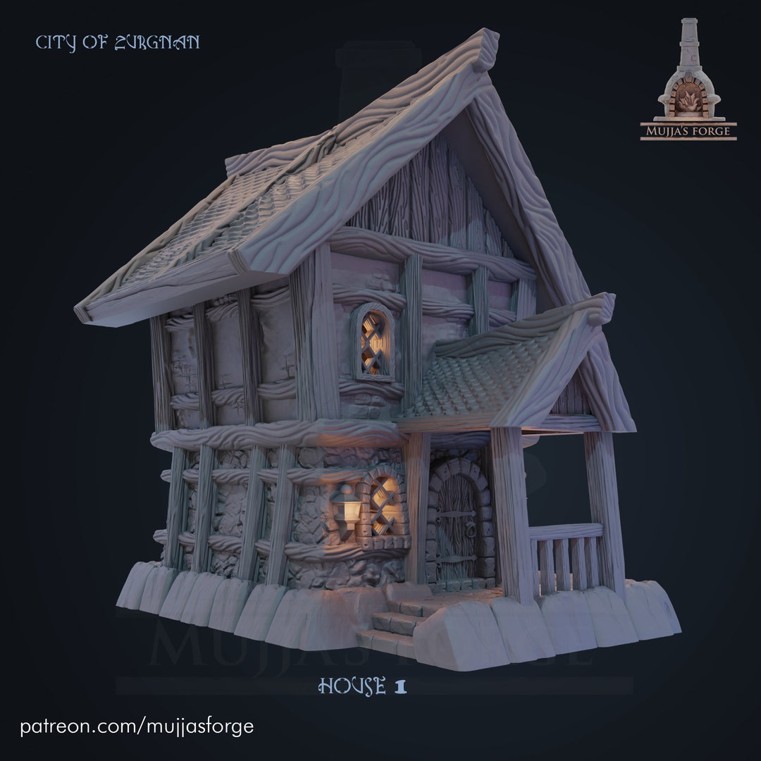 Dnd Cottage Style 1 Home House - 28mm Tabletop Miniature Village ...