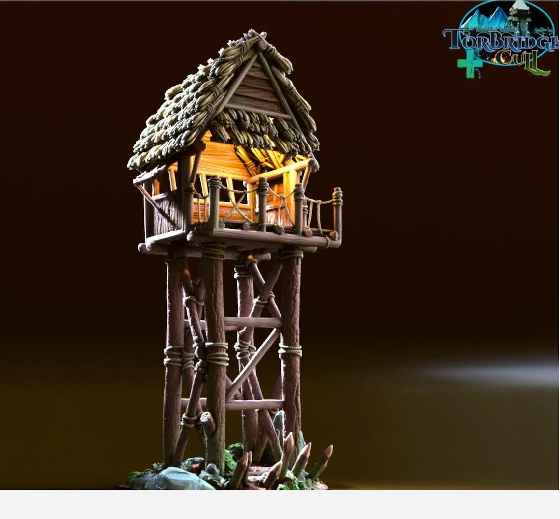 Dnd Lonely Watchtower Fortress Sentinel Tower Tabletop Terrain ...
