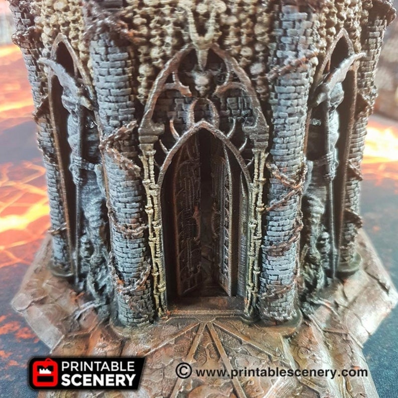 Dnd Temple of the Damned Skull Hellscape Tower Dark Wizard Necromancer ...