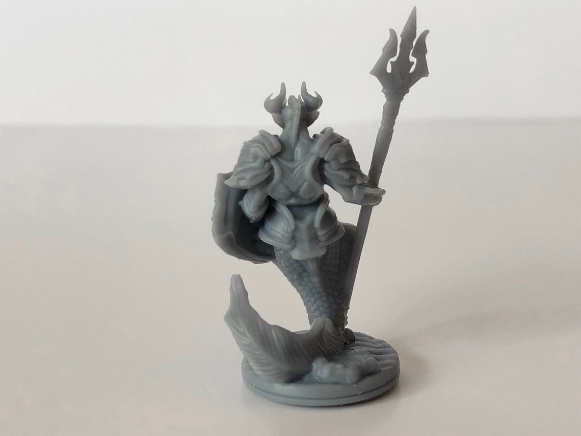 Dnd Merfolk King With Trident Merman Mermaid Mini RPG D&D - Etsy