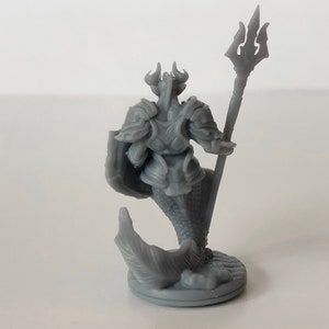 Dnd Merfolk King With Trident Merman Mermaid Mini RPG D&D Dungeons and ...
