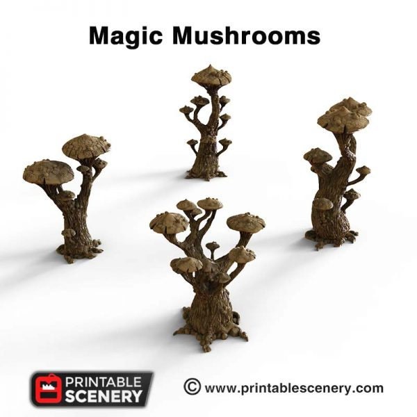 Dnd Mushroom Forest Magic Mushrooms Tabletop Scatter Terrain | Etsy