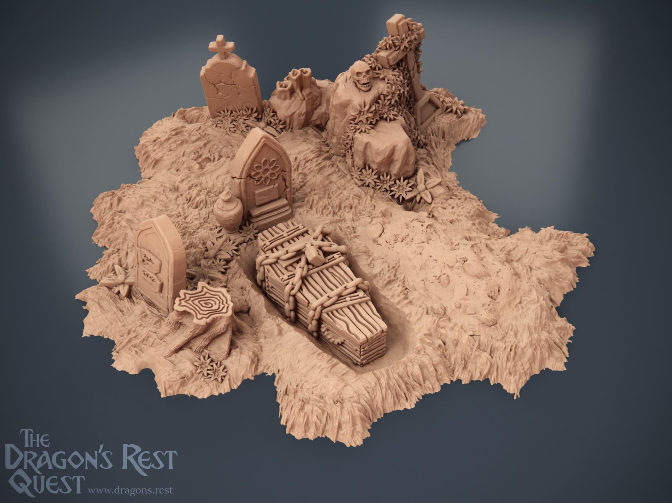 Dnd Grave Scene Tombstones Coffin Cemetery Graveyard Mausoleum Burial ...