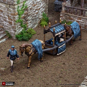 Dnd RESIN Two Horse Litter Nobleman Carriage From King and Country ...